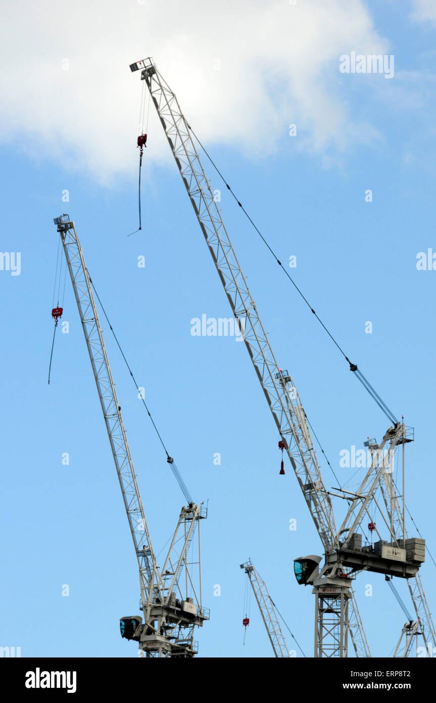Construction cranes at Battersea Power Station, London, England Stock ...