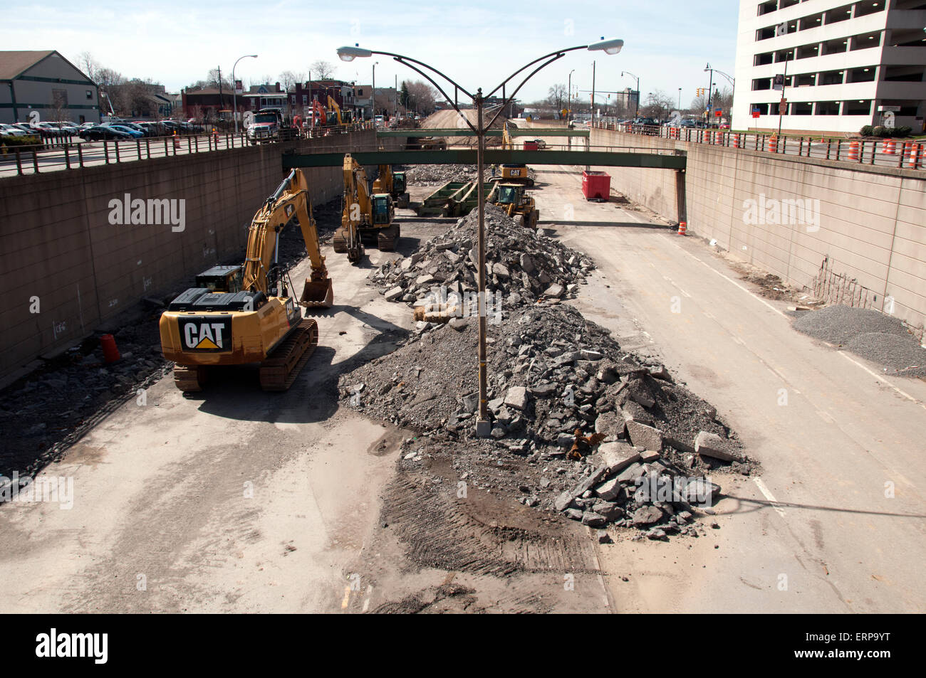 Urban renewal in Rochester NY USA, filling Inner Loop Stock Photo - Alamy