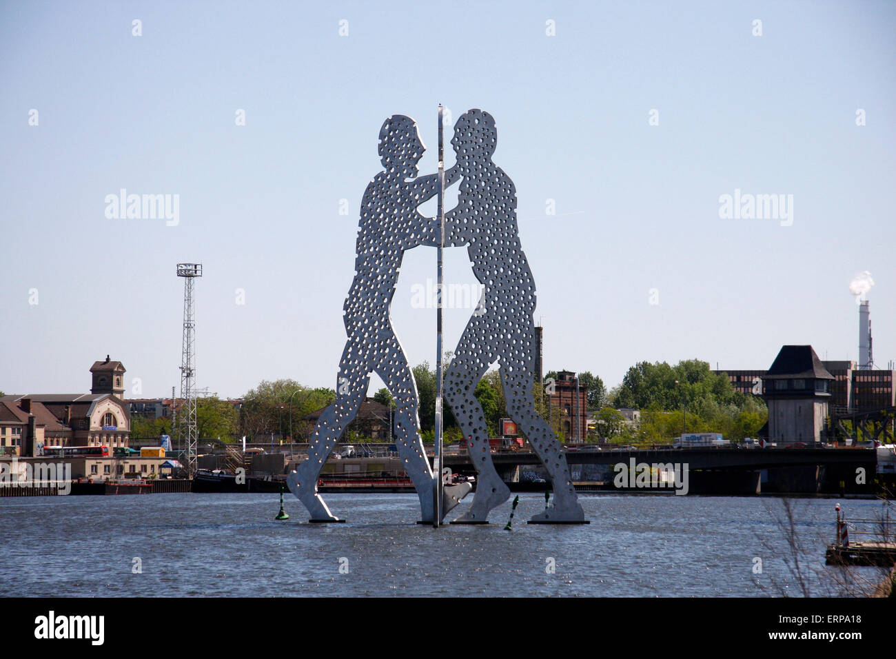 MAY 2008 - BERLIN: the sculpture "Molecular men" by Jonathan Borofsky ...