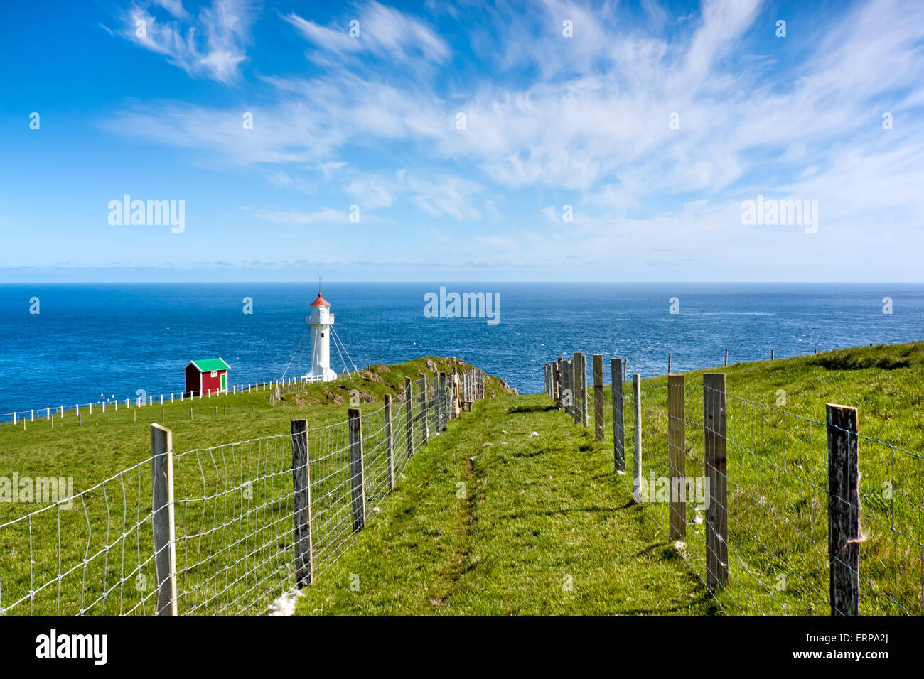 Faroe Islands, Akraberg lighthouse : natural landscape Stock Photo - Alamy