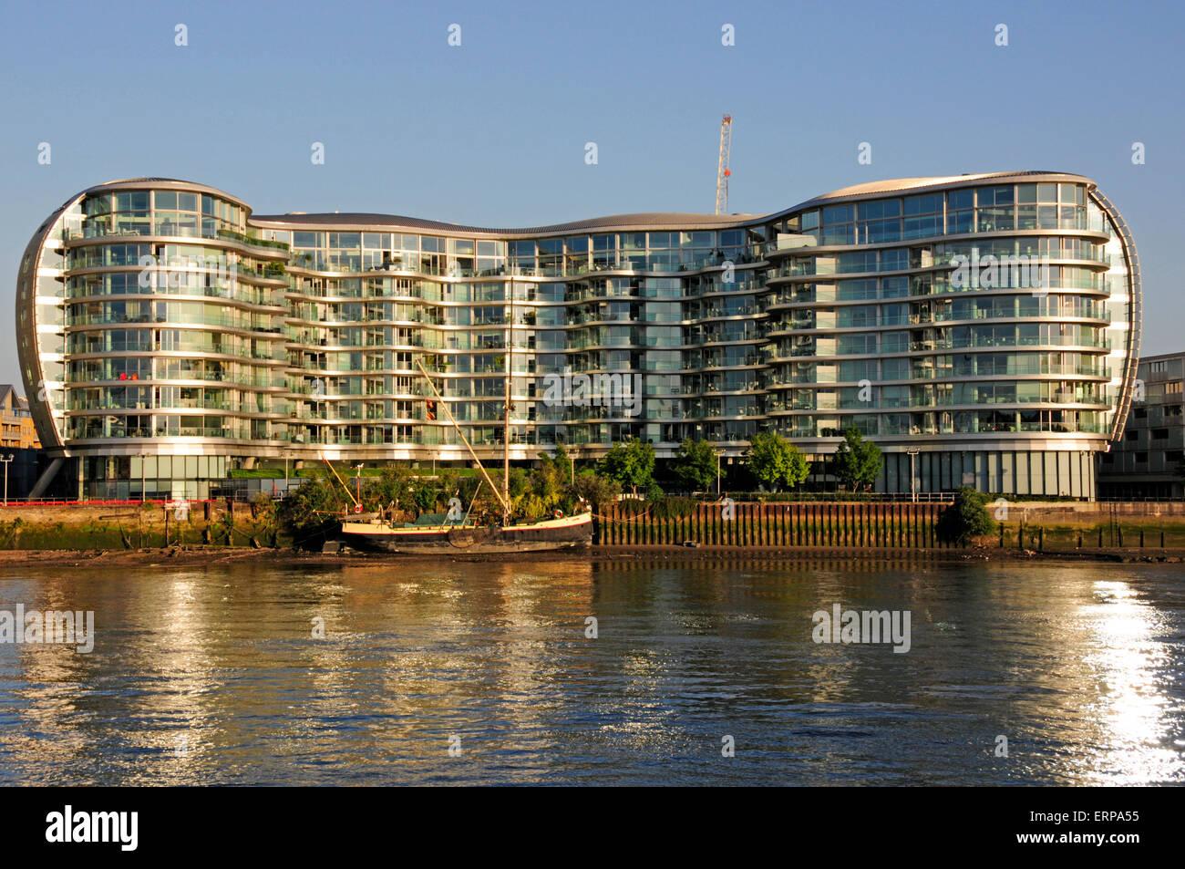 New buildings and modern architecture on the River Thames. London ...