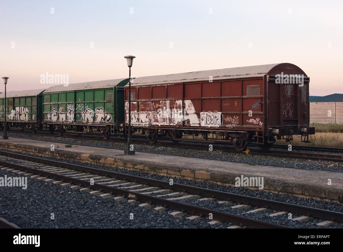 Old Graffiti Train Stock Photo - Alamy