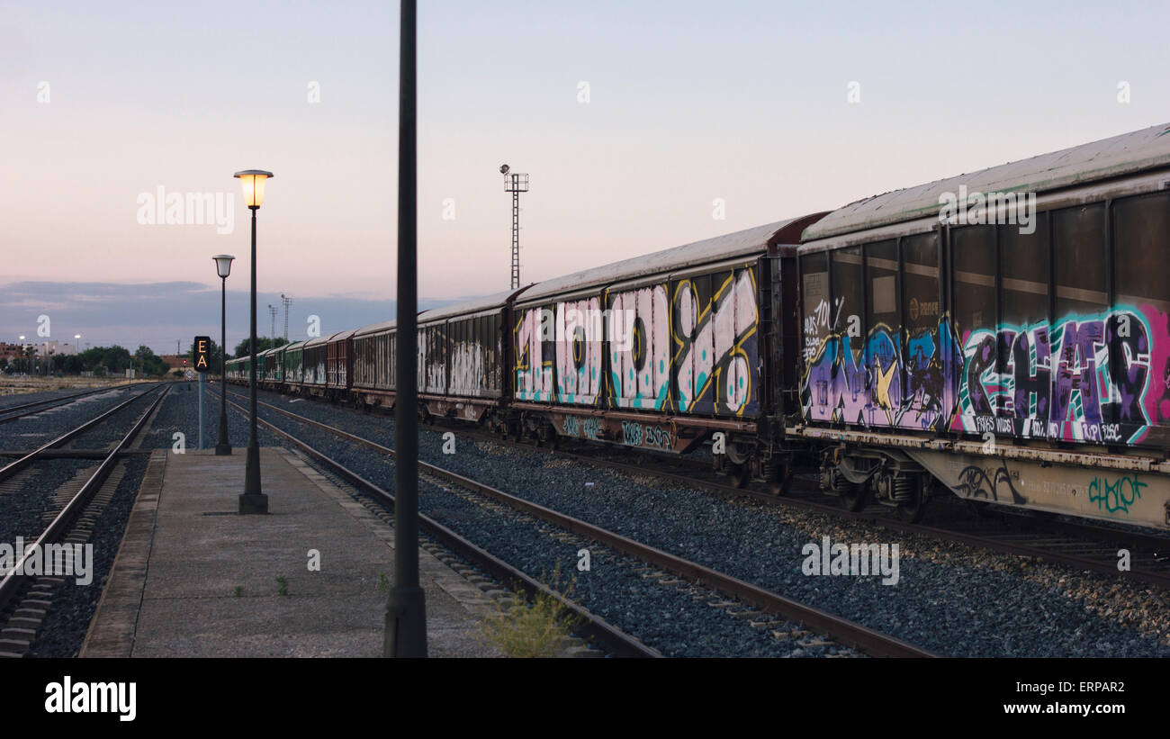 Old Graffiti Train Stock Photo - Alamy