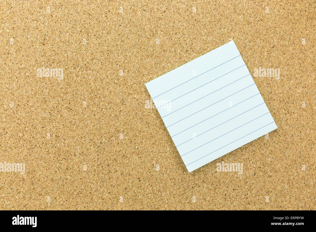 blue note with line on cork board Stock Photo - Alamy