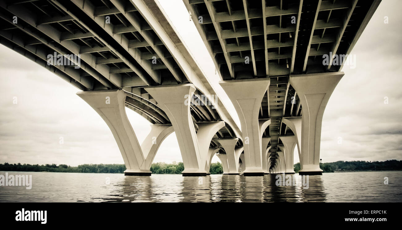 Concrete Arch Bridge Spanning a River Stock Photo - Alamy