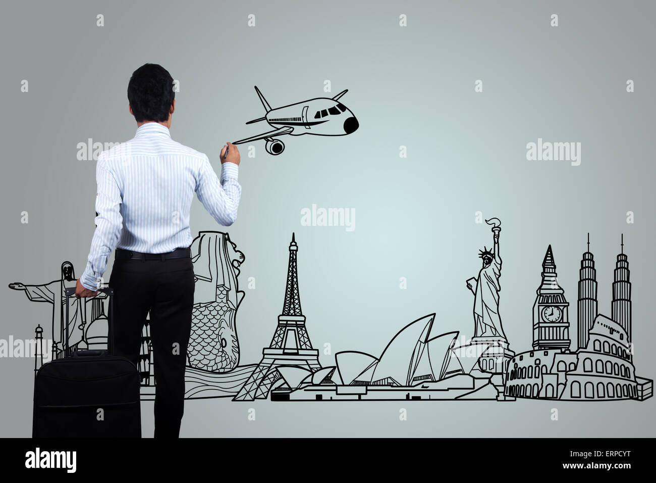 Drawing travel on whiteboard hi-res stock photography and images - Alamy