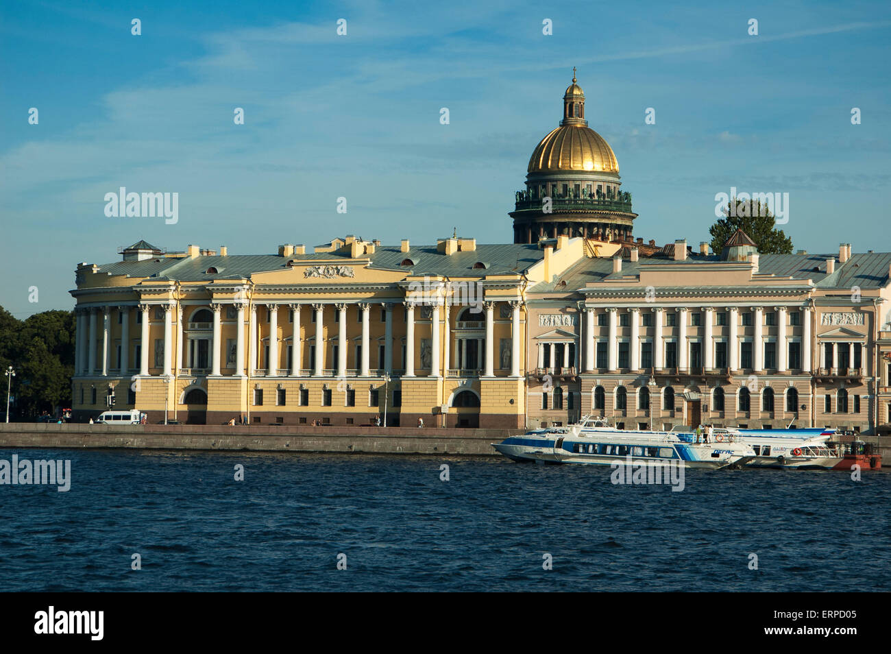The gilded dome of St Isaac's Cathedral rises above classical ...