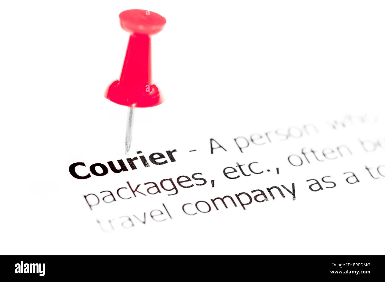 Courier text on red Cut Out Stock Images & Pictures - Alamy