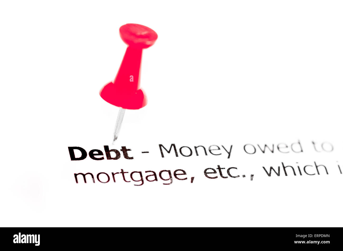 Debt management word on Cut Out Stock Images & Pictures - Alamy