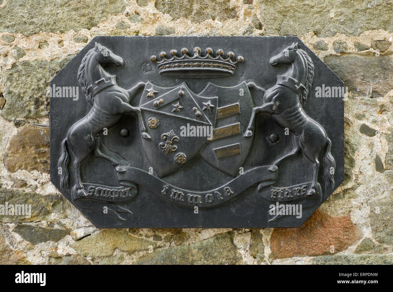 Coat of arms of the Vorontsov family on a wall of the Vorontsovsky ...