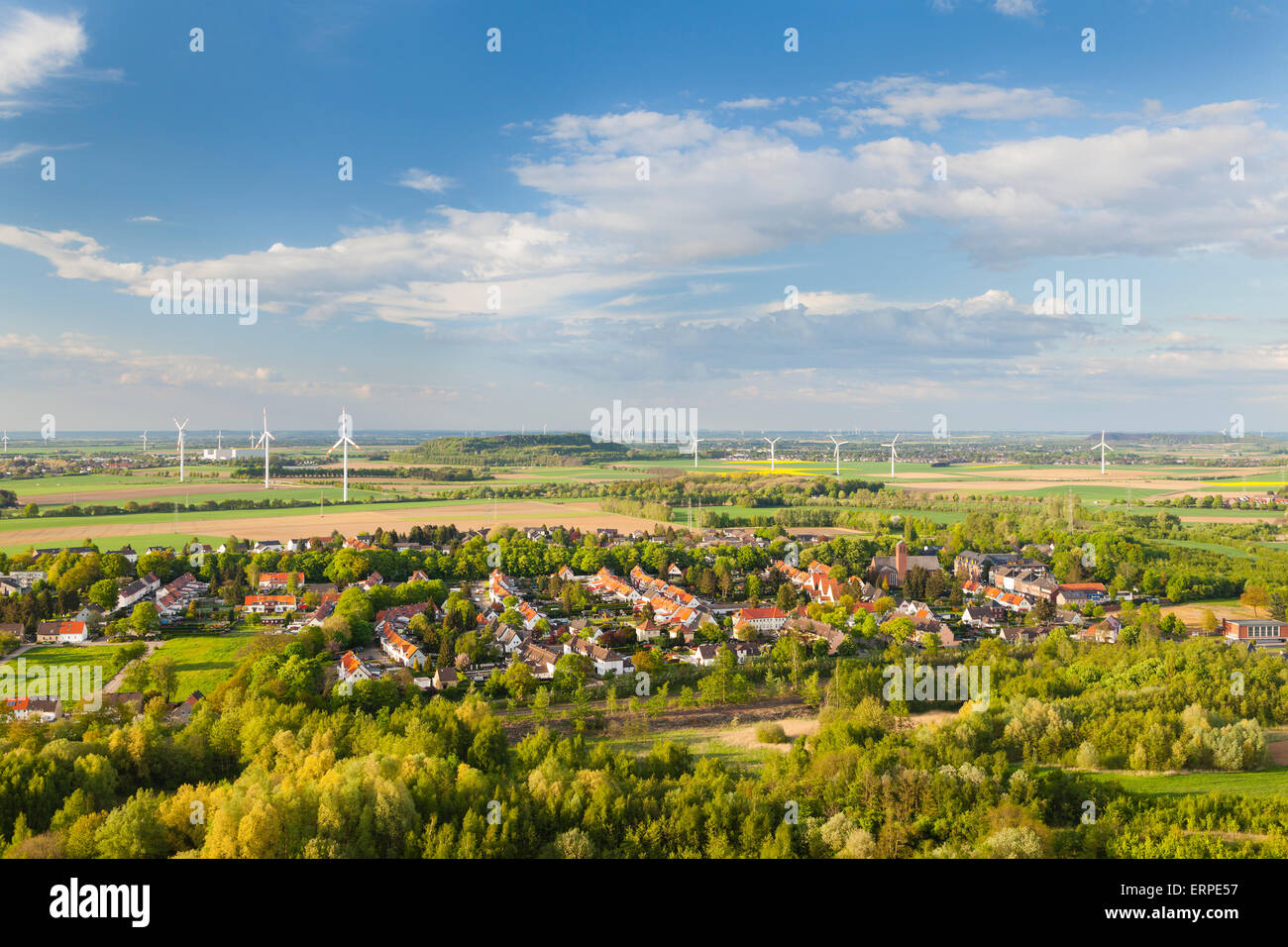 Flat west German landscape near Aachen and Herzogenrath with lots of ...