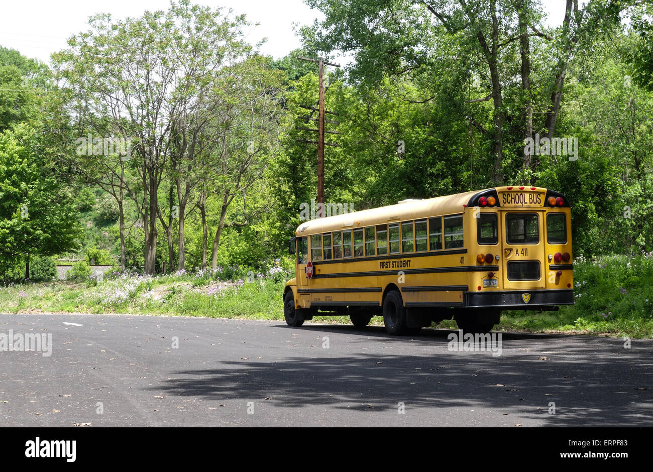 School buses parked in school hi-res stock photography and images - Alamy