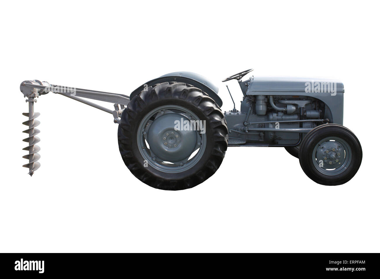 A Farm Tractor with an Earth Drilling Attachment Stock Photo - Alamy