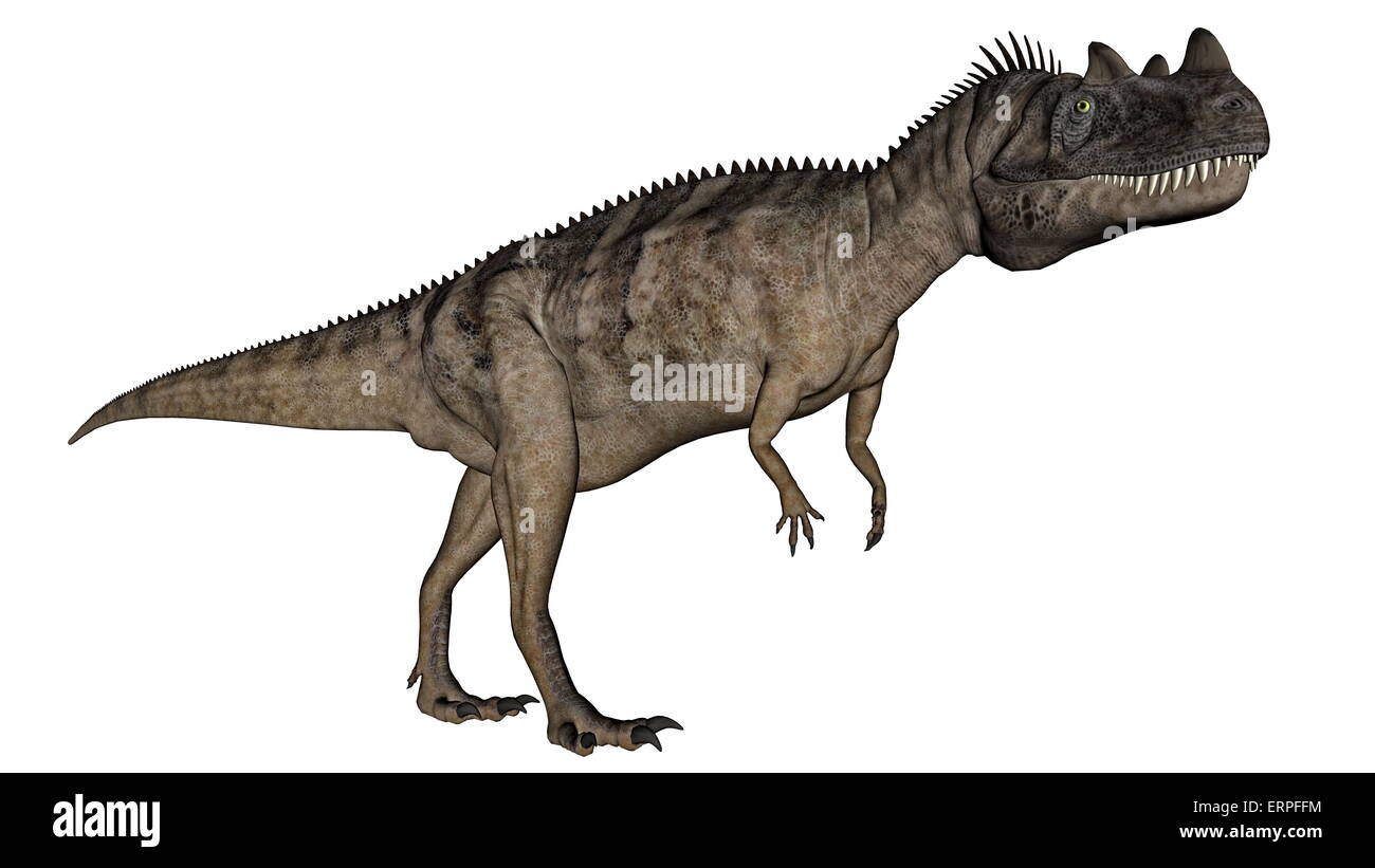 Ceratosaurus dinosaur walking isolated in white background - 3D render ...