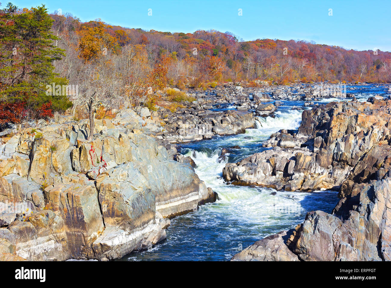 Great falls washington dc potomac river waterfall rocks hi-res stock ...