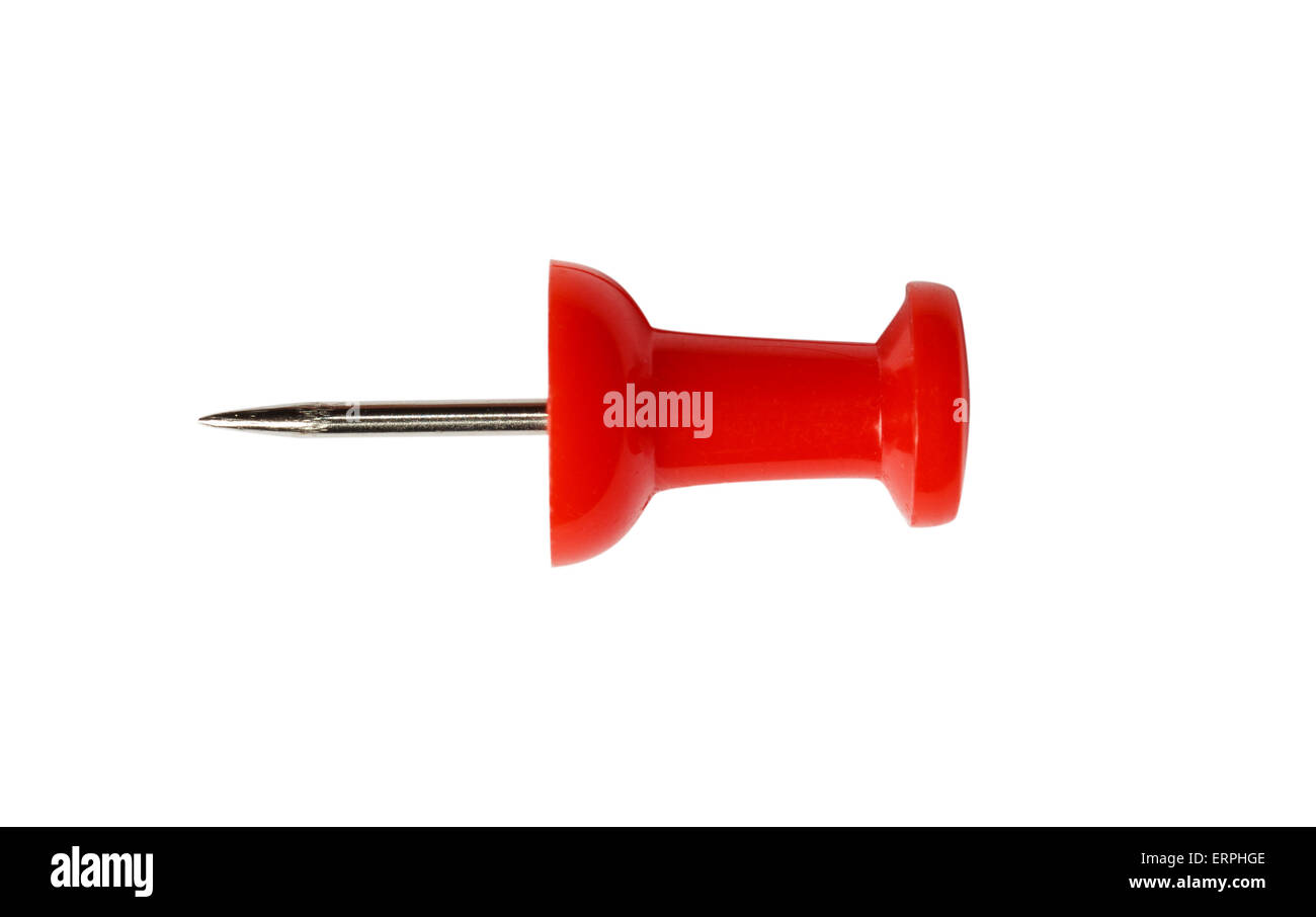 Red drawing pin isolated on white with clipping path Stock Photo - Alamy