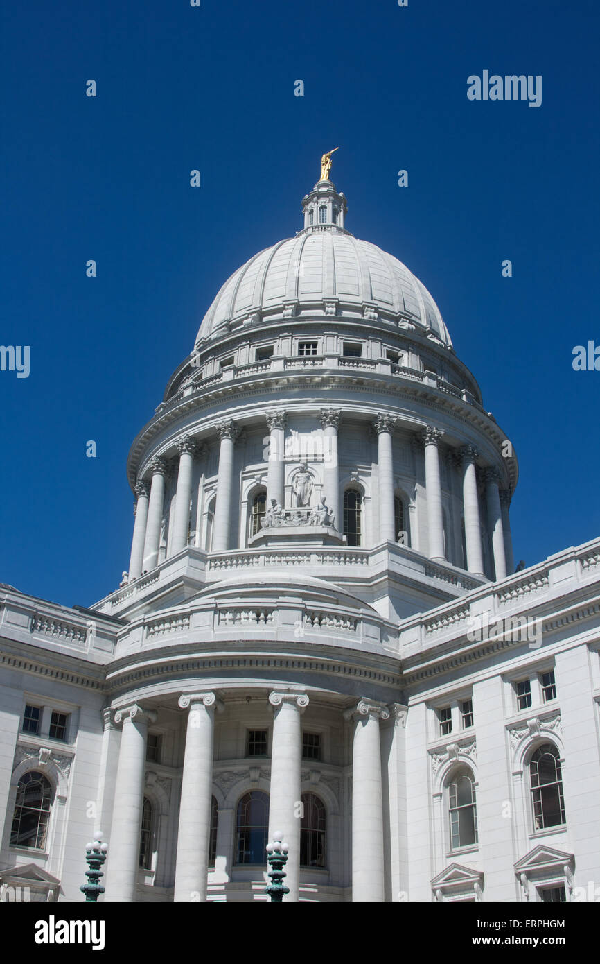 Dome of the state capital in Madison Wisconsin Stock Photo - Alamy