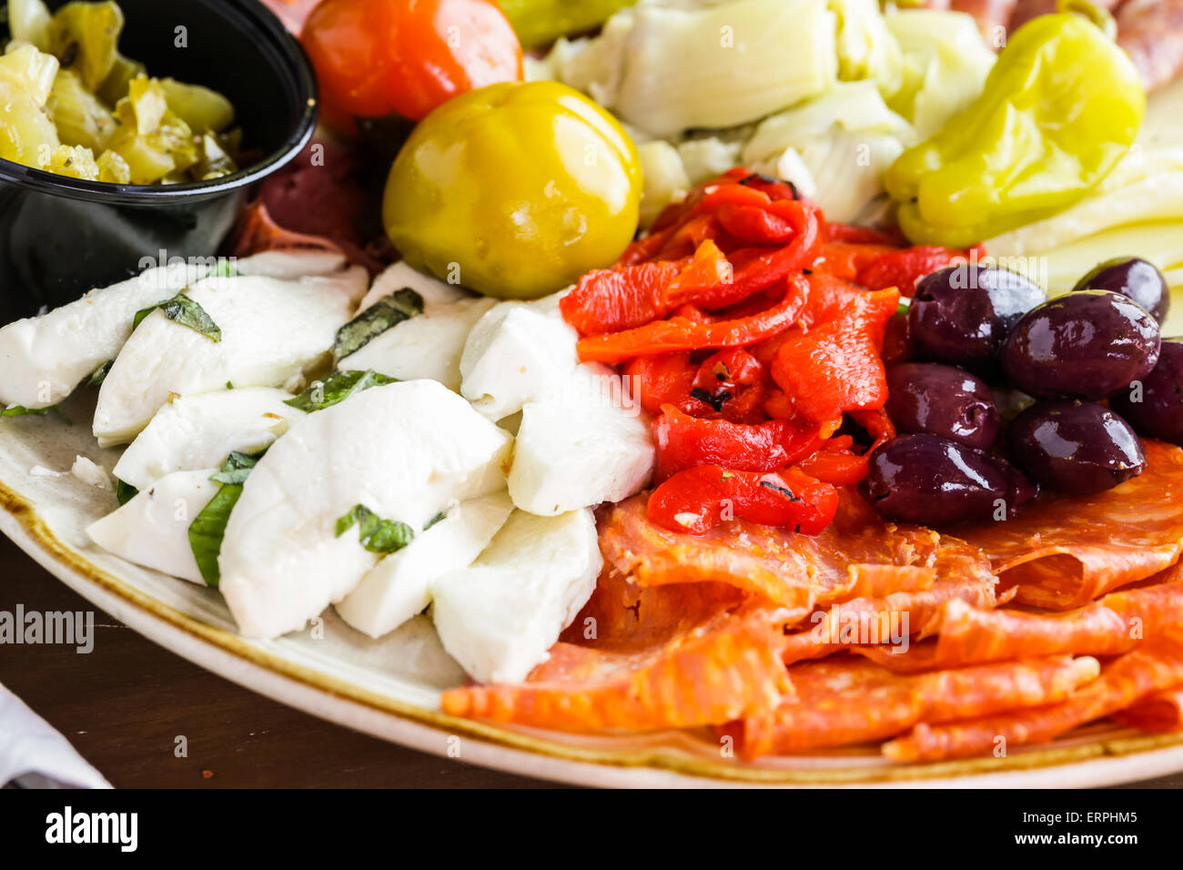 Appetizers plate with antipasto in Italian restaurant Stock Photo - Alamy