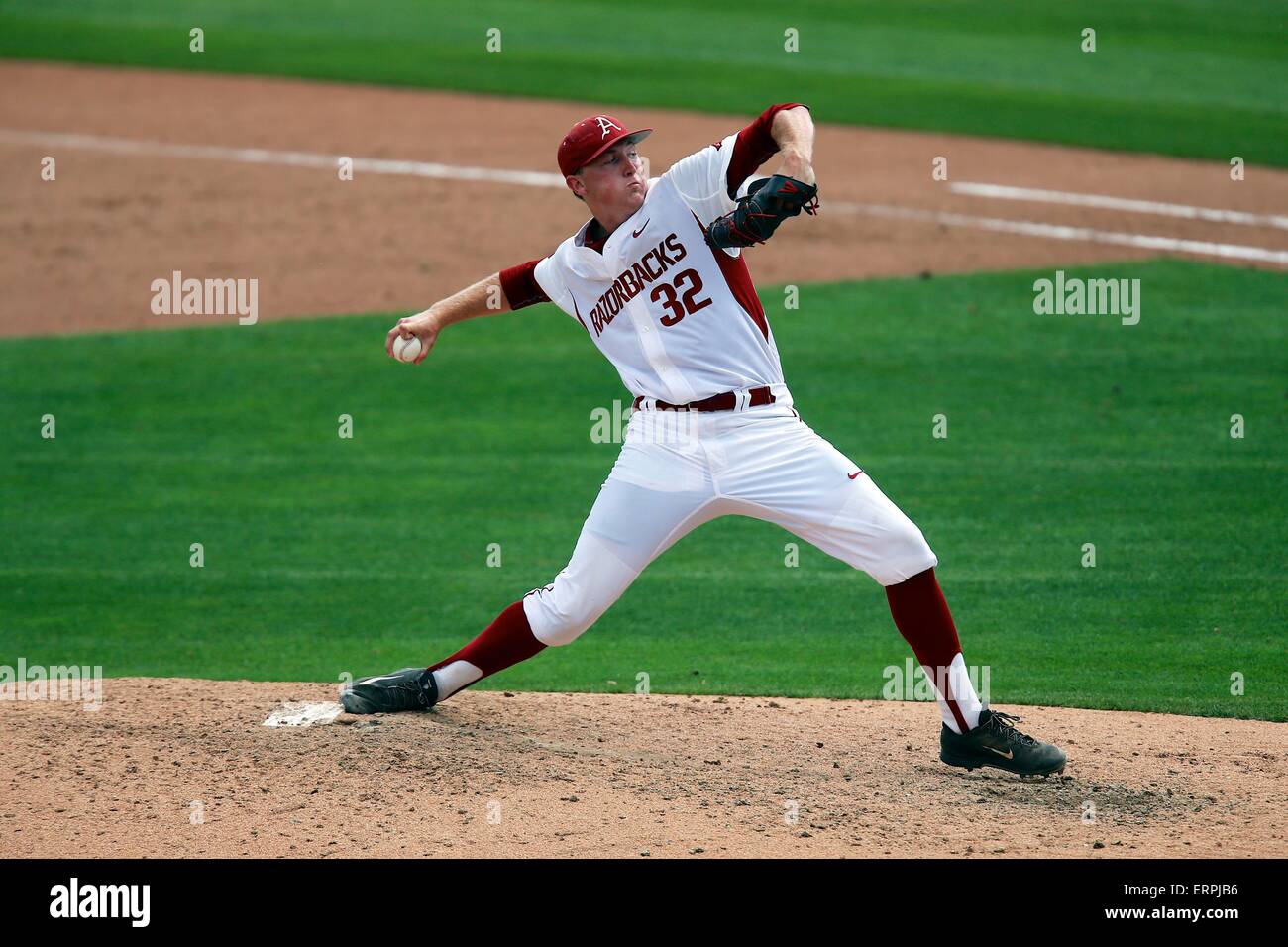 Fayetteville, AR. 6th June, 2015. Razorback relief pitcher Zach Jackson ...