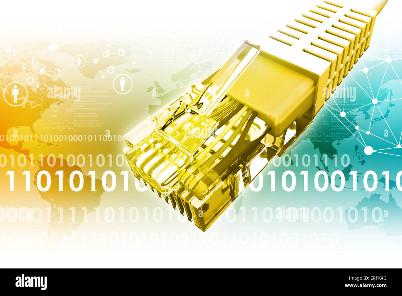 Golden computer cable Stock Photo - Alamy