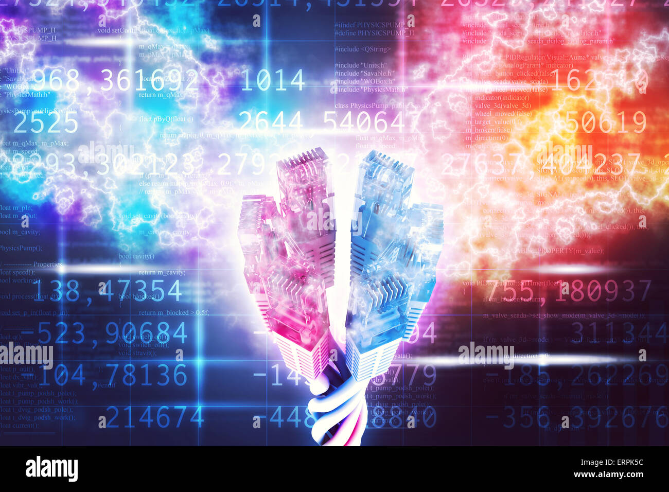 Set of colorful computer cables Stock Photo - Alamy