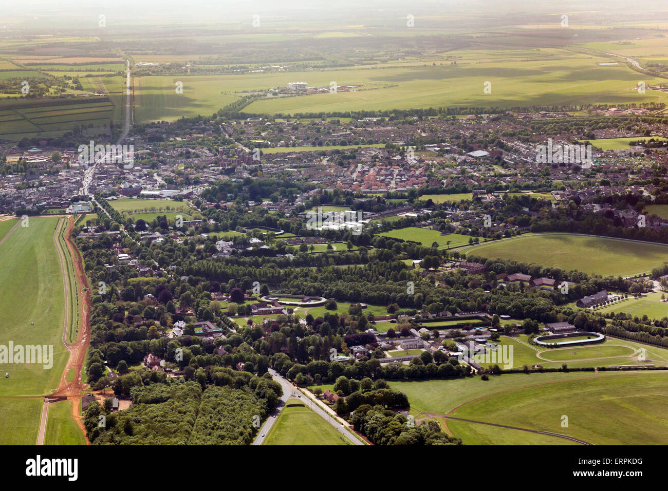 aerial view of Newmarket town centre in Suffolk, UK Stock Photo - Alamy