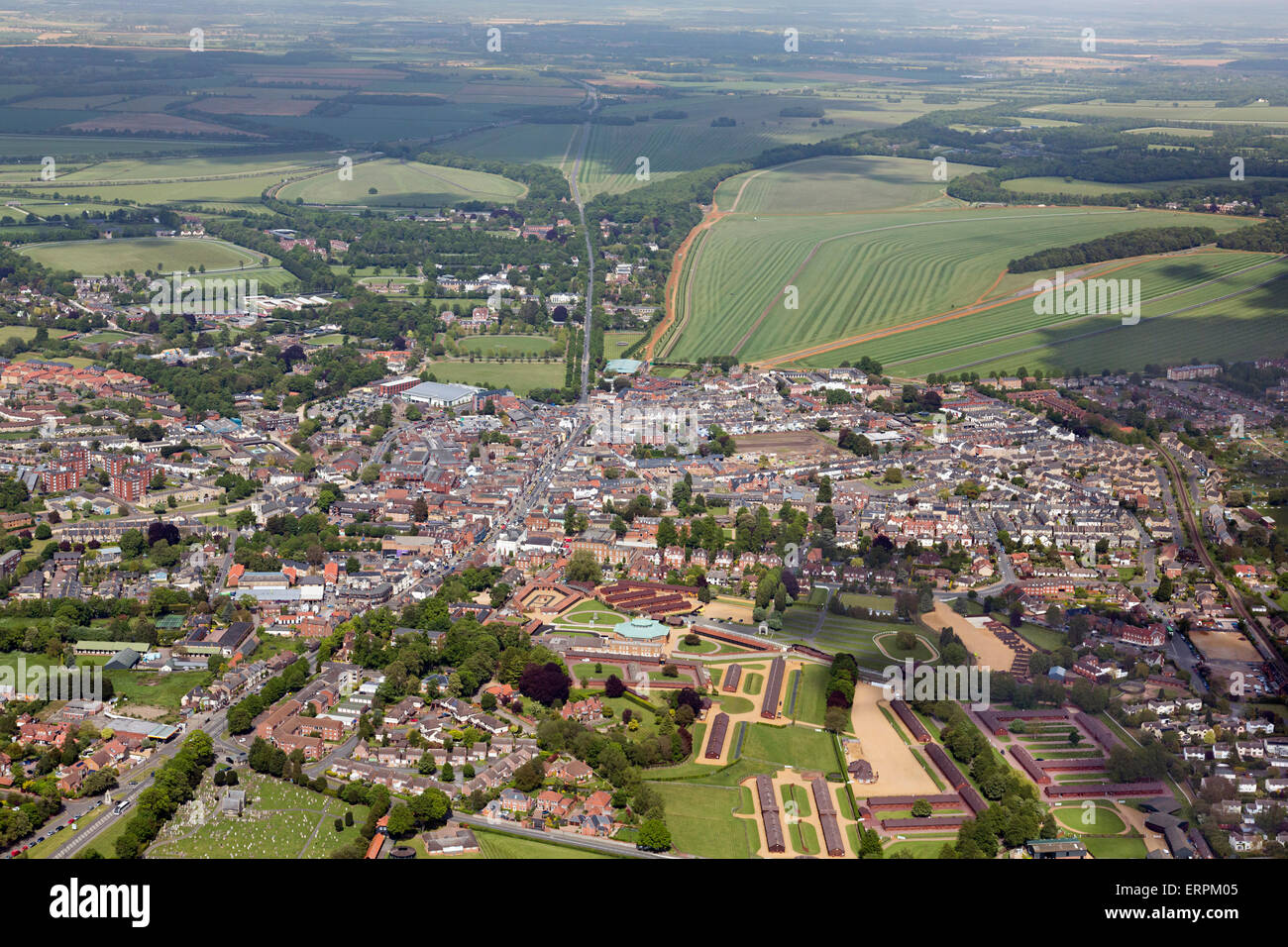 aerial view of Newmarket town centre in Suffolk, UK Stock Photo - Alamy