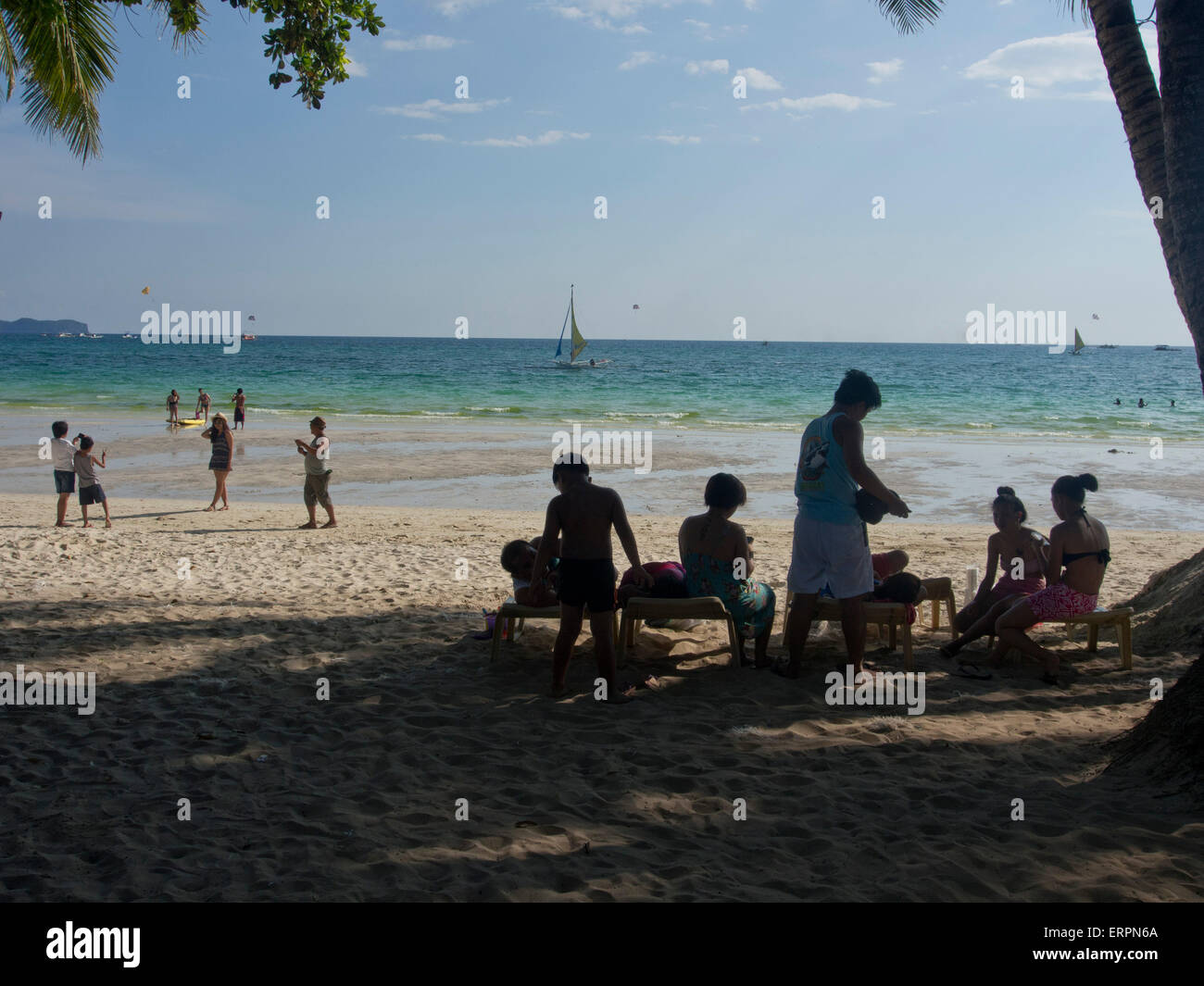 Tourists on the beach in Boracay, Philippines Stock Photo - Alamy