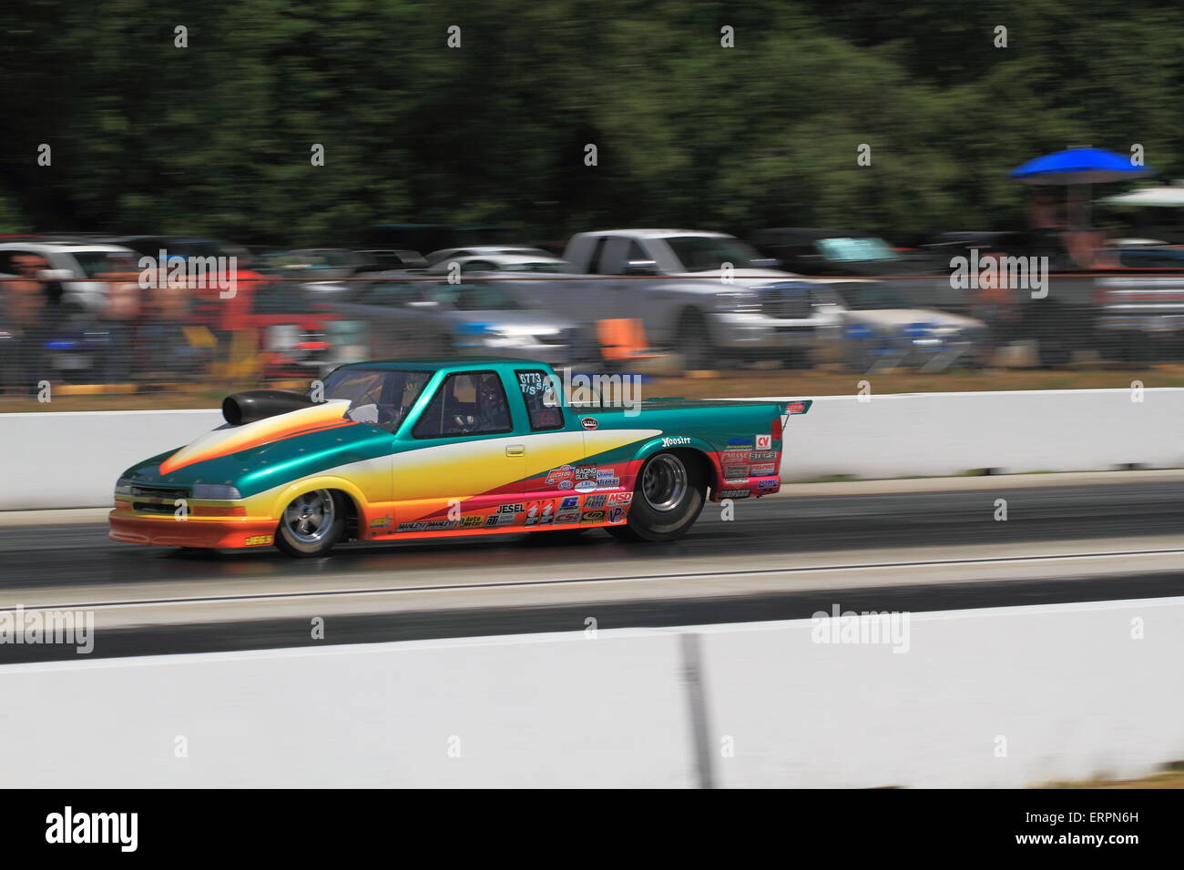 Race Car in Motion Stock Photo - Alamy