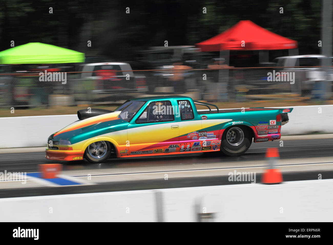 Race Car in Motion Stock Photo - Alamy