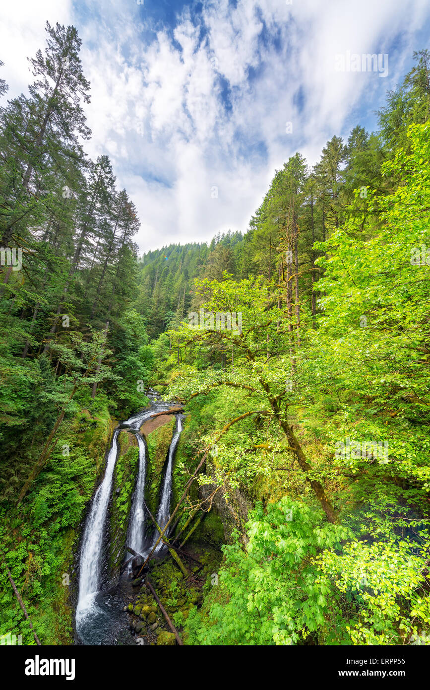 Triple Falls in the Columbia River Gorge in Oregon Stock Photo - Alamy