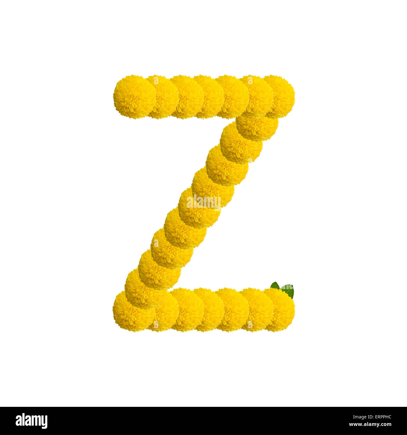 Alphabet from yellow flowers isolated hi-res stock photography and ...
