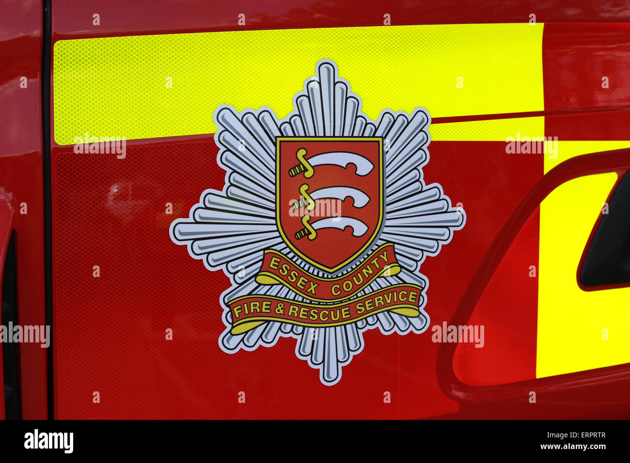 The logo of Essex County Fire and Rescue Service, on the side of a fire ...