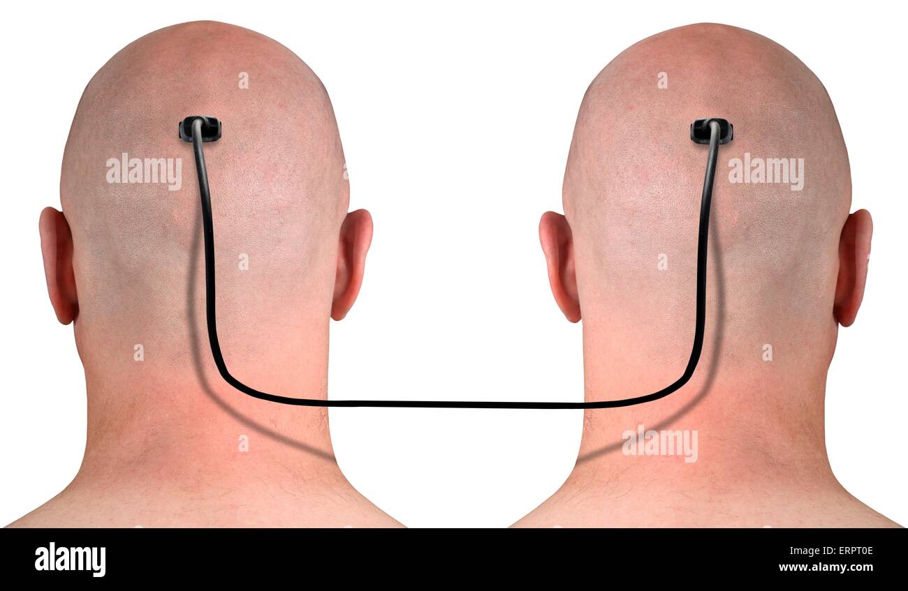 Two heads connected by a wire hi-res stock photography and images - Alamy