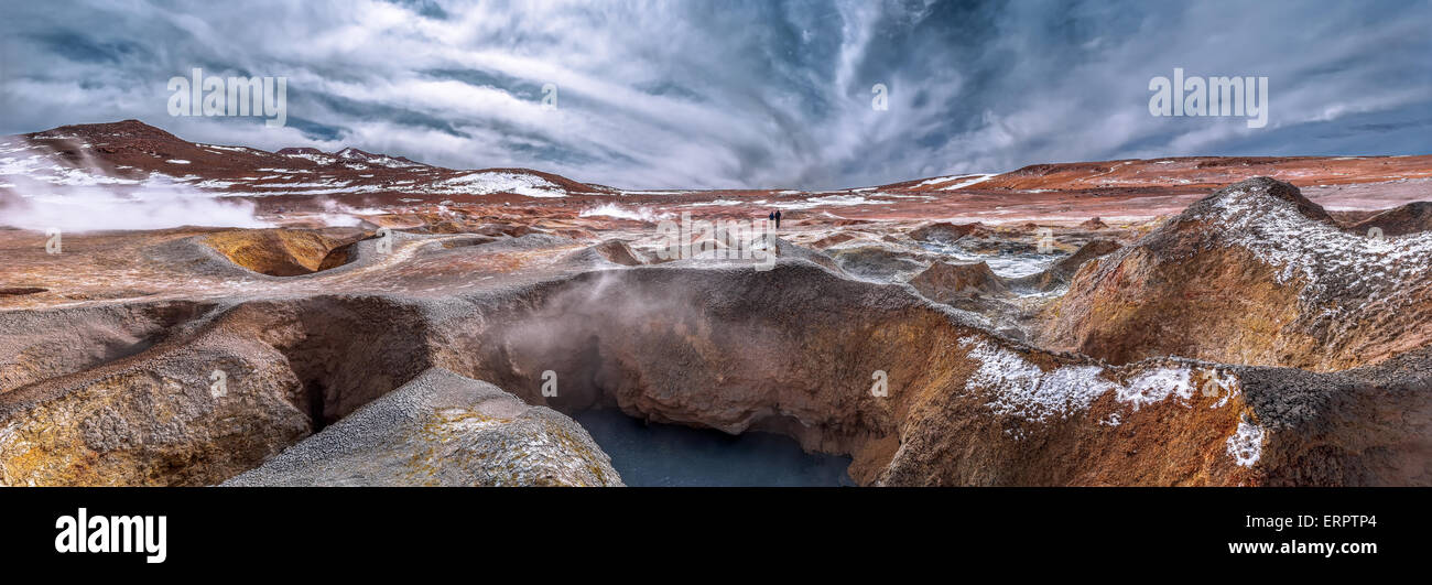 Sol de Mañana geyser field, Bolivia. Located at 16,000 feet above sea ...