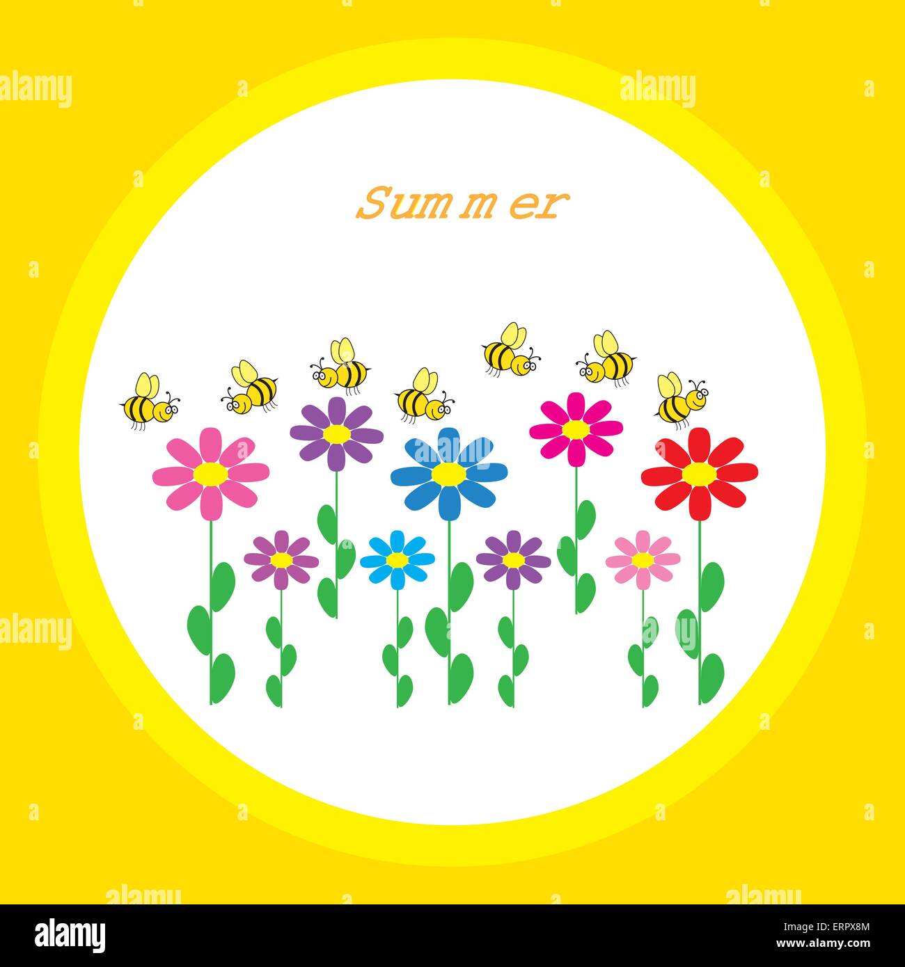 Red flowers with bee Stock Vector Images - Alamy