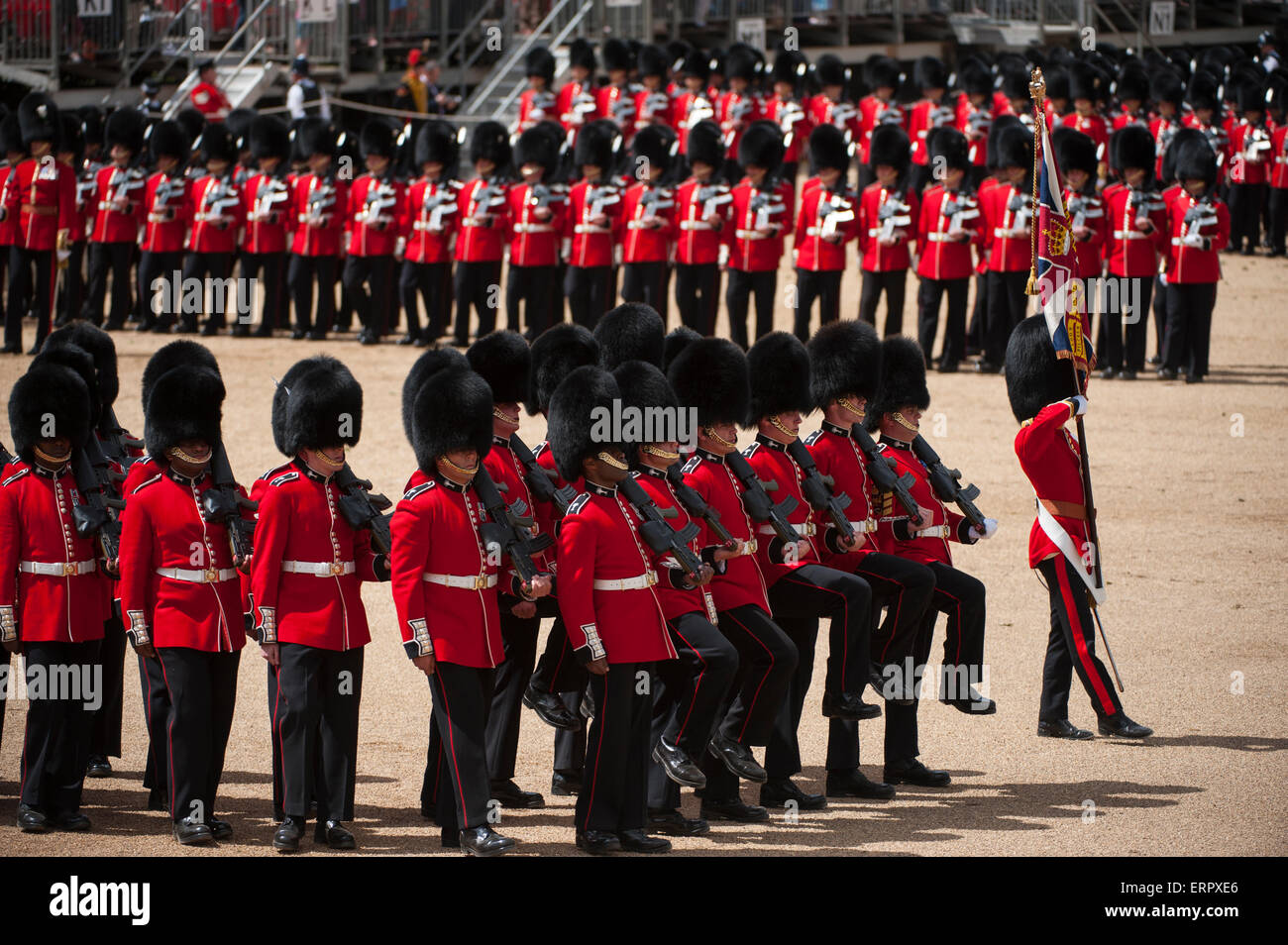 Colour of the 1st Battalion Welsh Guards is trooped at the Colonel’s ...