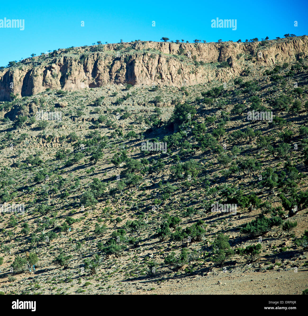 valley in africa morocco the atlas dry mountain ground isolated hill ...