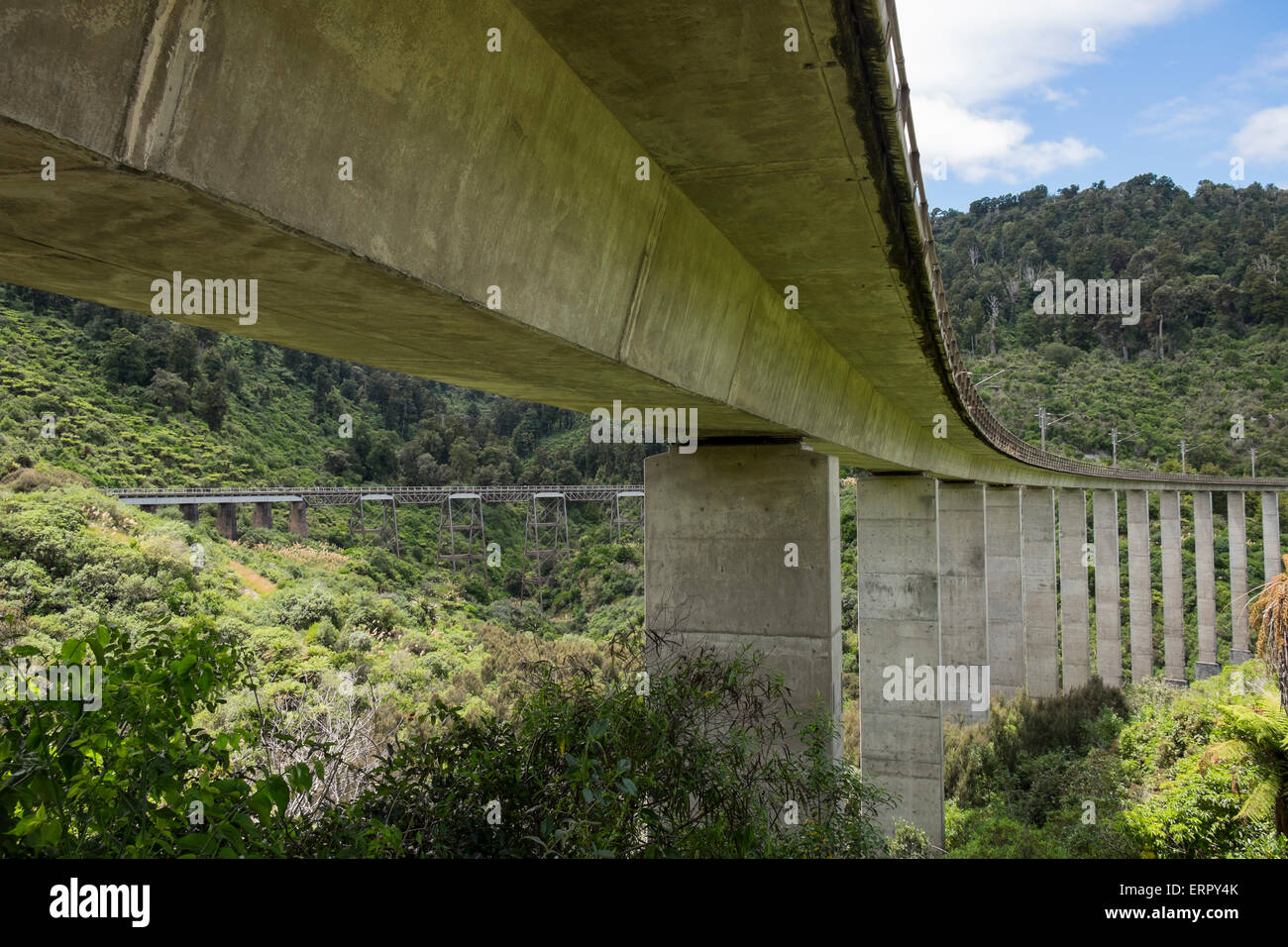 The new concrete Hapuawhenua viaduct, carrying the North Island Trunk ...