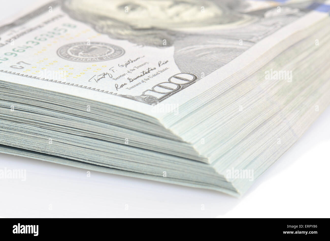 close up bundle of hundred dollars bank notes Stock Photo - Alamy