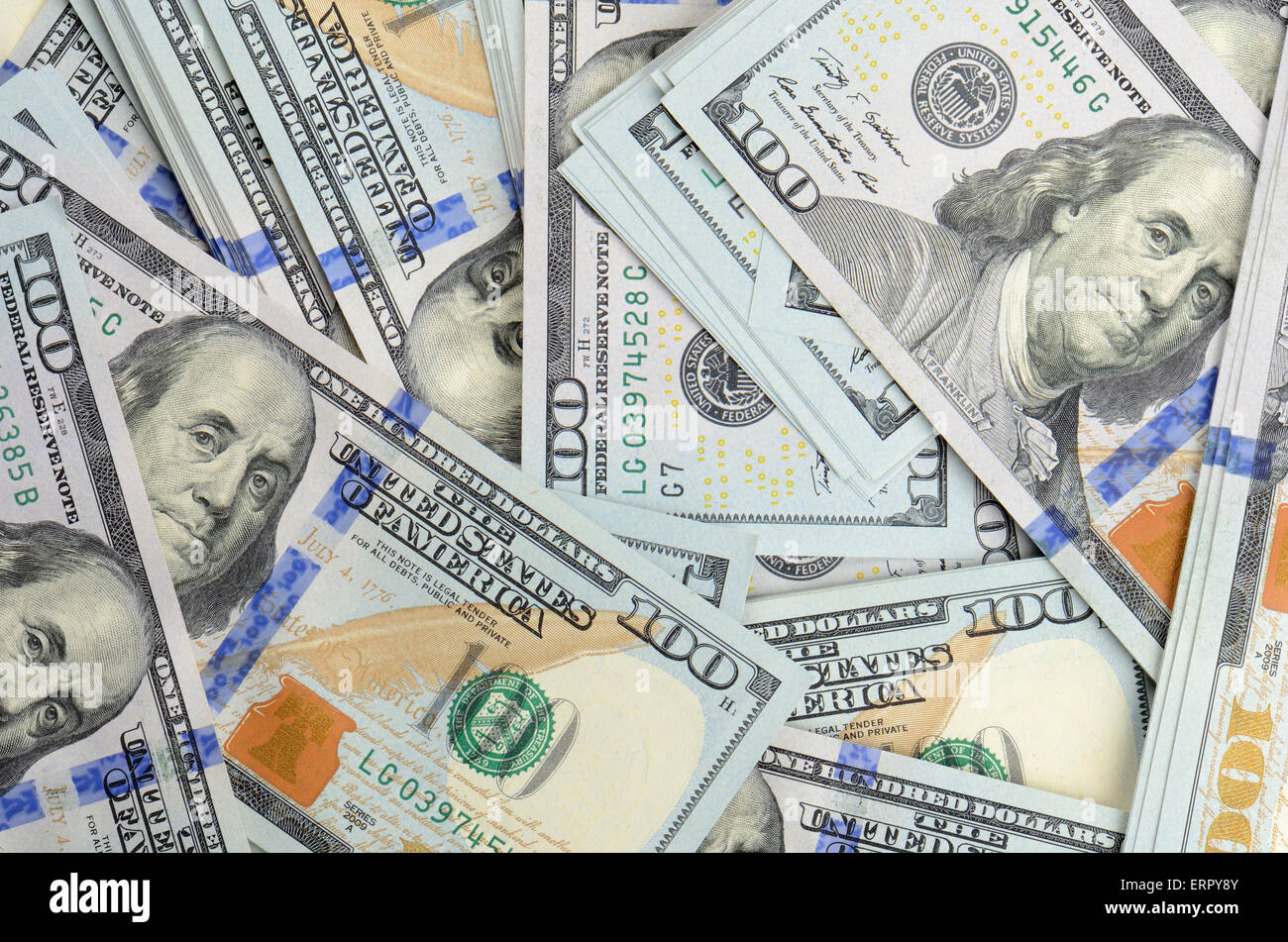 close up hundred dollars bank notes background Stock Photo - Alamy