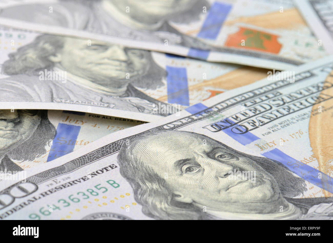 close up hundred dollars bank notes background Stock Photo - Alamy