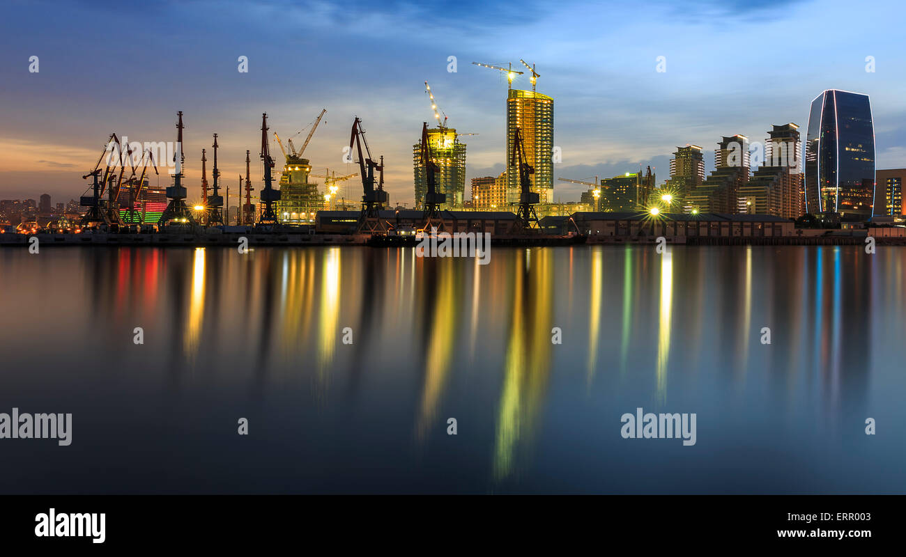Modern buildings and the port in Baku (Azerbaijan Stock Photo - Alamy