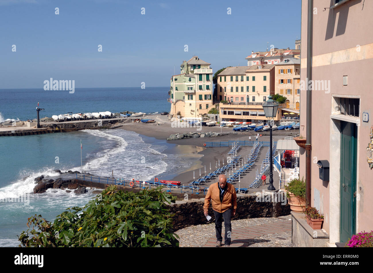 view of the coast of Bogliasco, Riviera Ligure, Italy Stock Photo - Alamy
