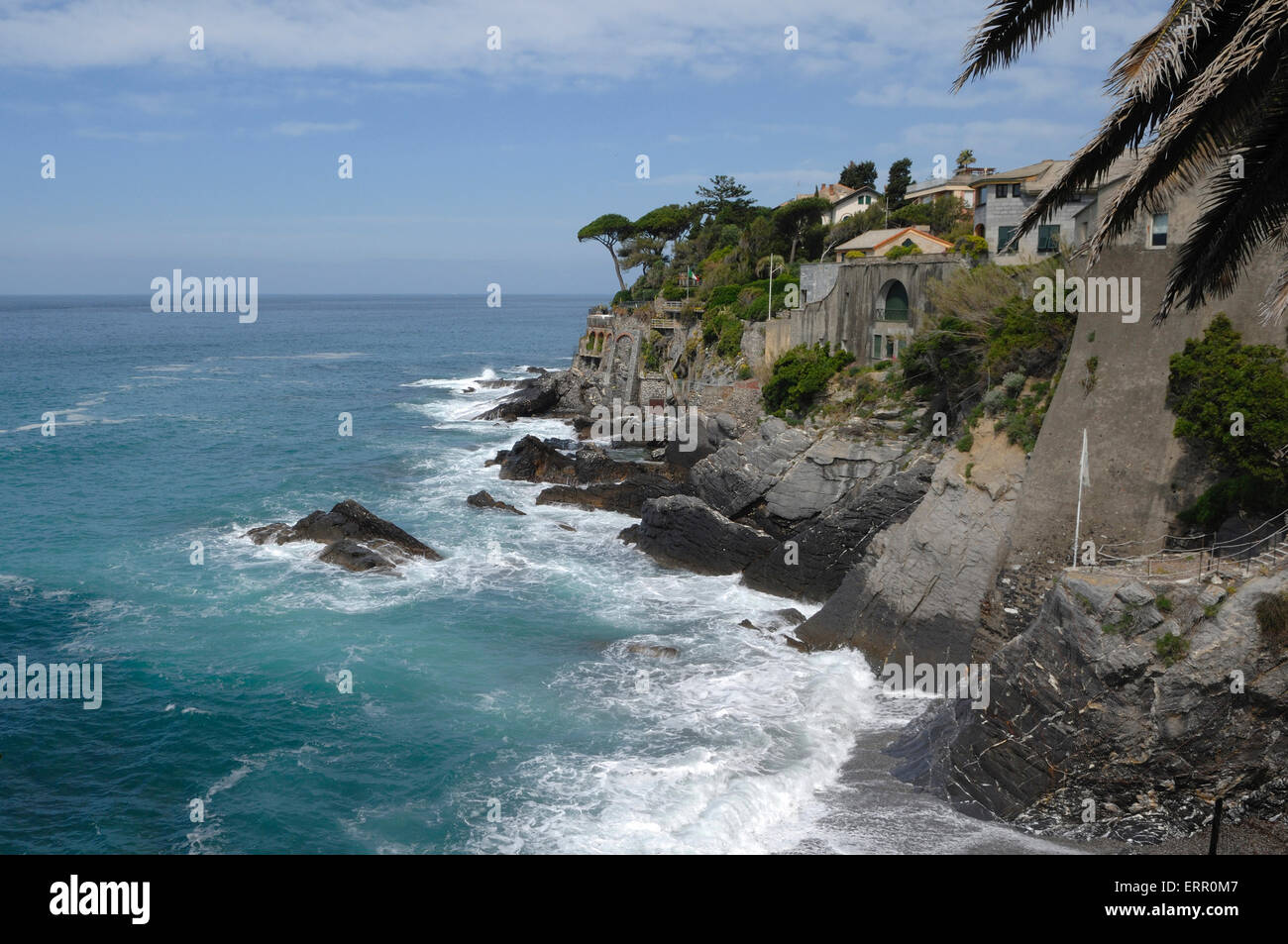 view of the coast of Bogliasco, Riviera Ligure, Italy Stock Photo - Alamy