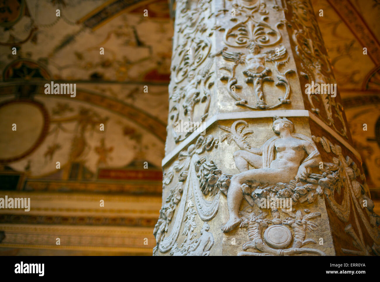 Abundantia on a Column, Palazzo Vecchio, Florence, Italy Stock Photo ...