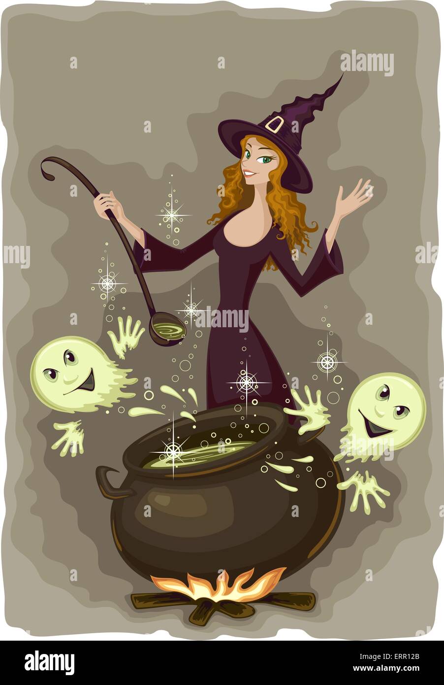 halloween witch cooking Stock Vector Image & Art - Alamy