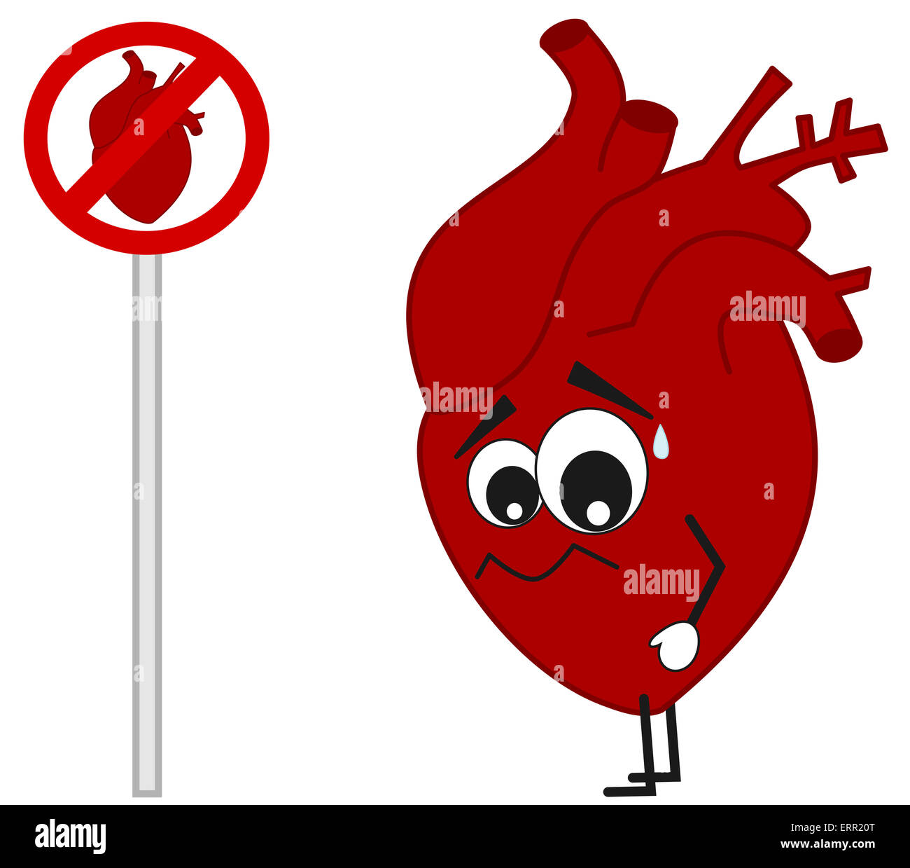 forbidden heart sign concept cartoon illustration Stock Photo - Alamy