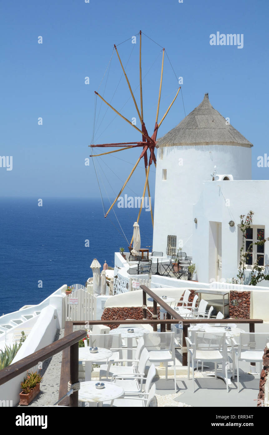 Windmill, Santorini, Greece Stock Photo - Alamy