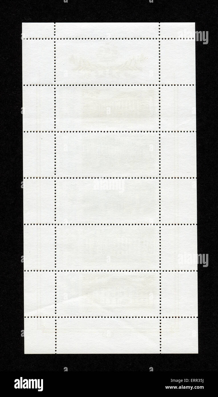 The reverse side of a postage stamp Stock Photo - Alamy